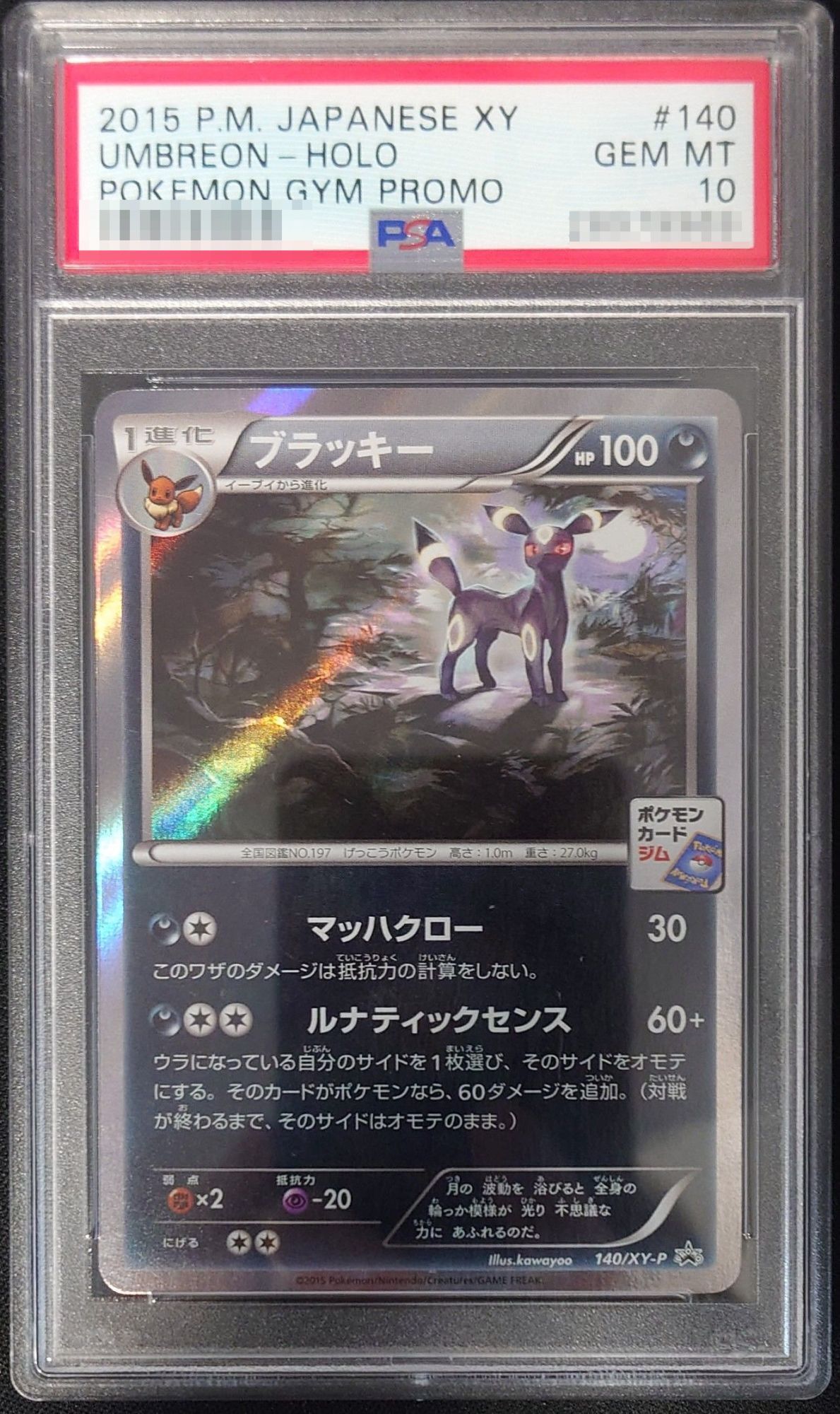 状態難/PSA10鑑定済〕ブラッキー(ブラッキーナイトバトル優勝プロモ)【P】{140/XY-P}